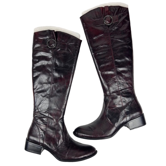 Born | Shoes | New Born Crown Brea Burgundy Berry Crackle Leather ...